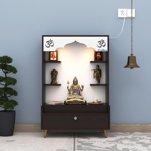 ANIKAA Kimbell Puja Shelf Temple Stand Engineered Wood Home Temple ...