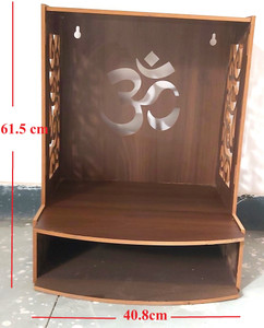 APEX INDUSTRIES Wooden Mandir with cut design side walls, Om cut work ...