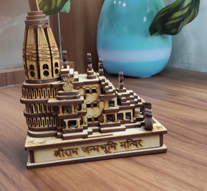 pinaki Pinaki India Ram Mandir Ayodhya Wooden Temple Model 4 Inch ...