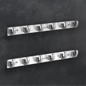 Plantex Aluminum Hook Rail with 6 Hooks for Walls of Bathroom/Towel ...