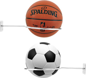 Q1 Beads 2 Wall Mount Sports Ball Holder Display Stand for Basketball ...
