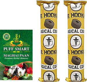 Puff Smart Premium Herbal Flavor Maghai Paan And 2 Stick Magic Coal ...