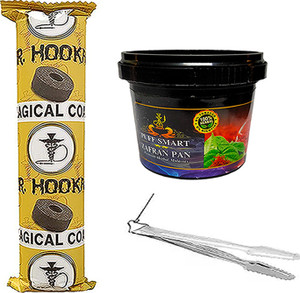 Puff Smart Magic Coal, Tong With Premium Herbal Zafran Pan Hookah ...