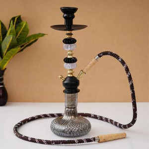 Vespers Hookah With Silver Stem 16 inch Glass Hookah 12 inch Glass ...