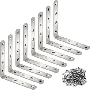 EBCO Right Angle Bracket Brackets, Pack of 25,4cm Size,Stainless Steel ...