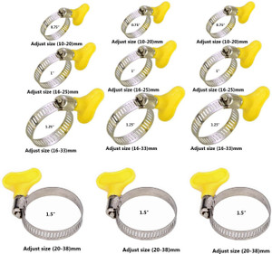 ESEKSAFAR 12pcs 4type Easy Adjustable Butterfly Hose Clamps size( 20,25 ...