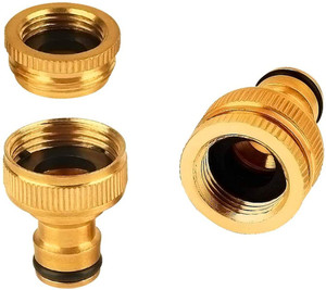 Cinagro Brass Garden Hose Tap Connector 1/2", 3/4" 2-in-1 Female ...