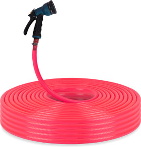 AQUAVIO Pink_10mtr (32.80 ft) PVC Water Hose Pipe for Garden, Car-Bike ...