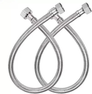 NEELKUND Stainless Steel Connection Pipe, Chrome Finish,Heavy Duty Hose ...