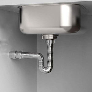 AeoFit Waste pipe for kitchen sink/wash basin/bathroom chrome pvc waste ...