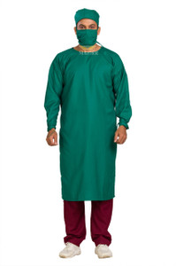 MAJIRR Doctor/Surgeon Reusable OT Gown with Cap & Mask Green Universal ...