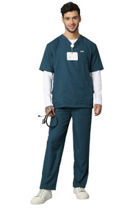 Gita Men's V Neck Scrub Suit Medical Scrub Top & Bottom, Half Sleeves ...
