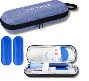 CareVego Insulin Cooling Box Travel Safe Cooler Ice Bag Hard Eva Case 2 ...