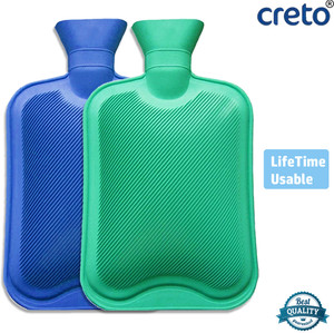 CRETO Pack of 2 Durable Rubber Ortho-care Non Electric 2 L Hot Water ...