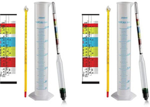 BOMBEY SCIENTIFIC Plastic Test Jar 250Ml & Triple Scale Hydrometer ...