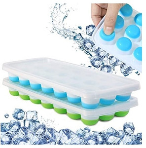 TYSSCHO Easy Push POP-Out Ice Cube Tray Multicolor Plastic Ice Cube ...