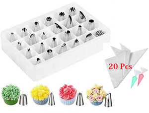 NZL Cake Decorating icing Nozzle Set 24 Frosting Icing Piping Bag 20 ...