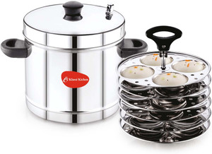 MAHAVIR Stainless Steel Colorednduction & Standard Idli Maker (6 Plates ...