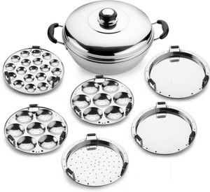 CRYSTAL 6-Plate Multi Kadhai (DLX),Dhokla, Patra, Idli Maker, with Mini ...