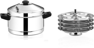 LLM Deluxe Stainless Steel Idly Cooker| Idly Maker| Idly Pot (Silver, 4 ...