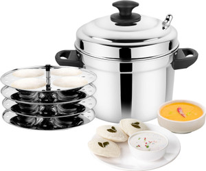 PRABHA Heavy Gauge Bottom Idli Cooker Idli Maker with 4 Plates Set ...