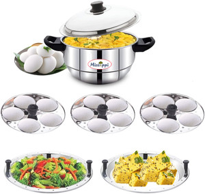 MISSIPPI Stainless Steel Multi Steamer Pot 15 Idli with Steamer plate ...