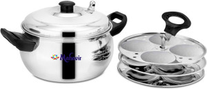 Mahavir Stainless Steel Idly Pot with 3 Idli Plates, Ballon Model ...