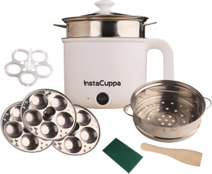 InstaCuppa Electric Idli Maker with 3 Stainless Steel Mini Idli Trays ...