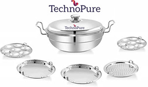 TechnoPure Stainless Steel Idly Cooker cum Multipurpose Kadai Dhokla ...