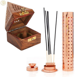 DigiRake Dhoop + Agarbatti Stand (Copper Colour) Combo, Sambrani Holder ...