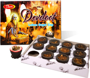 De-Ultimate Pack of 1 (12 Pcs Box) Devdoot Loban Gugal Dhoop Cup for ...