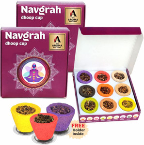 The Aroma Factory Navgrah Sambrani Dhoop Cup with Burner Plate ...