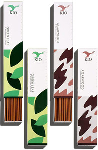 KIO Agar Wood&Green Leaf Bambooless Incense Sticks Combo 60 Minutes+ ...