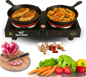 WELLBERG Dual Hot Plate Grill Double Coil Electric Cooktop for Indoor ...