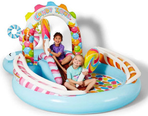 HornFlow Kids Pool Candy Zone Play Centre With Pump Inflatable Swimming ...