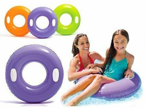 charcoale Inflatable Pool Swim Tube with 2 Handles for Swimming Tube ...