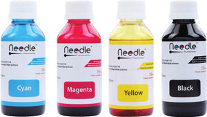 Needle 4x100 gms Ink Refill for Cartridge Printers Black + Tri Color ...