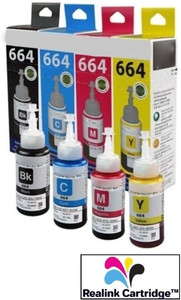 Realink Cartridge Ink T664 Ink Bottle Set Compatible For L130 L220 L310 ...