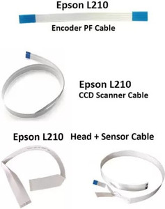 PRINTER PARTNER Epson L210 (Set of 4 cables) Head+Sensor, CCD, Encoder ...