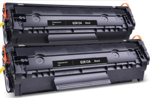 ITC HP Laserjet M1005MFP 12A Toner Cartridge (2Pcs) Black Ink Toner ...