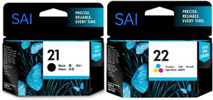 SAI HP 21 22 1set Black + Tri Color Combo Pack Ink Cartridge - SAI HP ...