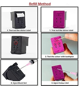 Kosh Refill Ink Kit Suitable for HP 803 Cartridge (100mlx2+1Syringes ...