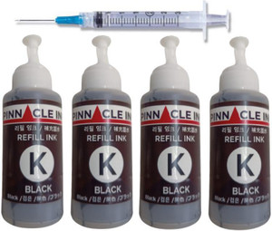 Pinnacle Ink Canon PIXMA E3177 Refill Ink All Black ALL BK Black Ink ...