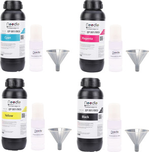 Needle 4X500ml Ep 001/003 Inkjet Ink Black + Tri Color Combo Pack Ink ...