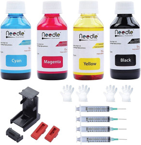 Needle 4x100 gms Ink Refill with Suction Tool for Cartridge Printers ...