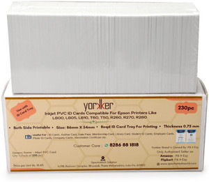 Yorkker EPS PVC Inkjet ID Cards (Pack of 230) Compatible for Epson ...