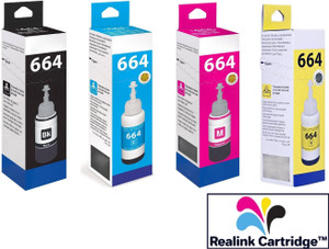 Realink Cartridge T664 Ink Bottle Set Compatible For L130 L220 L310 ...