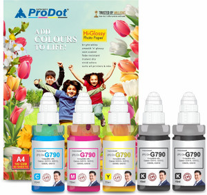 PRODOT Cn-G790 Inkjet Ink with Photopaper Black + Tri Color Combo Pack ...