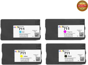 Aaos 711 Genuine-Quality 1set Black + Tri Color Combo Pack Ink ...
