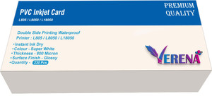 verena Super White Plain PVC Id Card Compatible for Printers Pack of ...